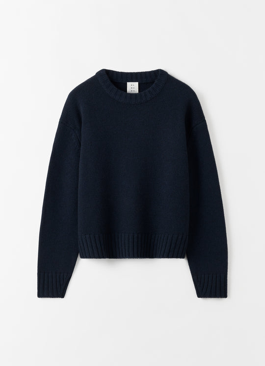 Cru Crewneck Sweater, navy – ALMADA LABEL