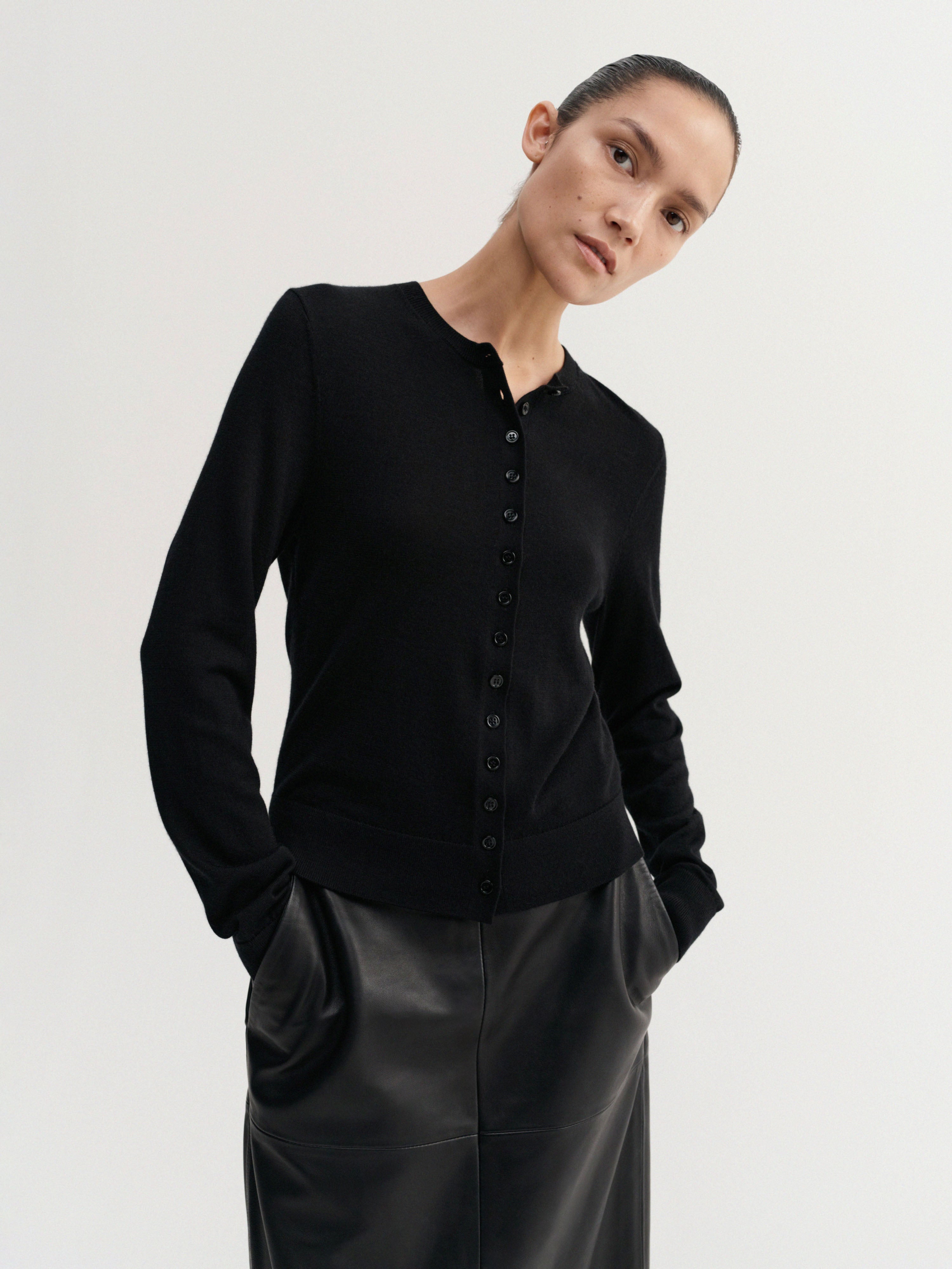 Hayla Cardigan, black – ALMADA LABEL