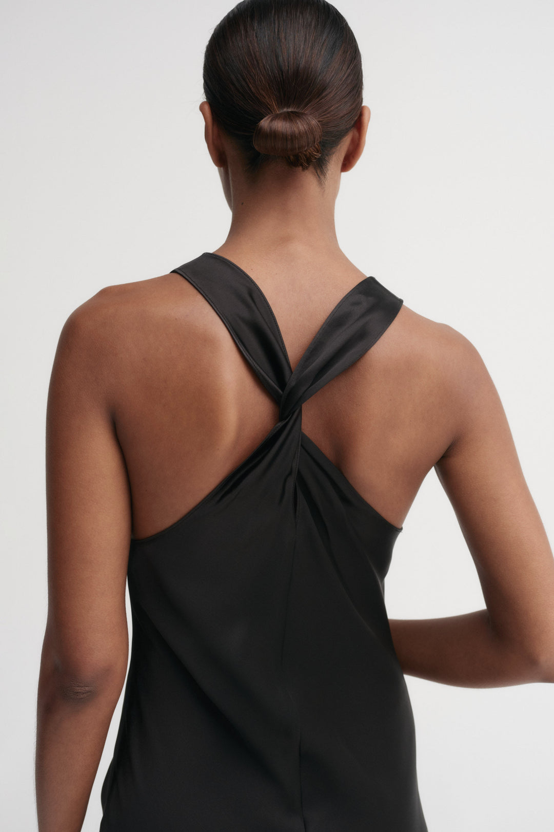 Zila Satin Dress, black – ALMADA LABEL